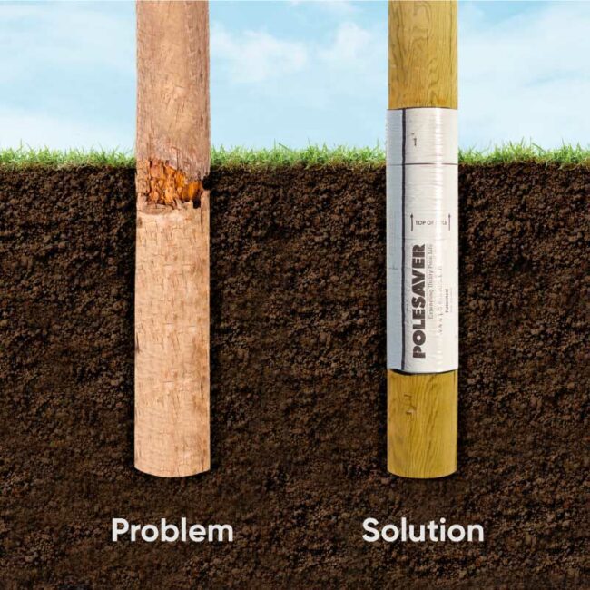 Polesaver Barrier Sleeves - Preventing Wooden Utility Pole Failure