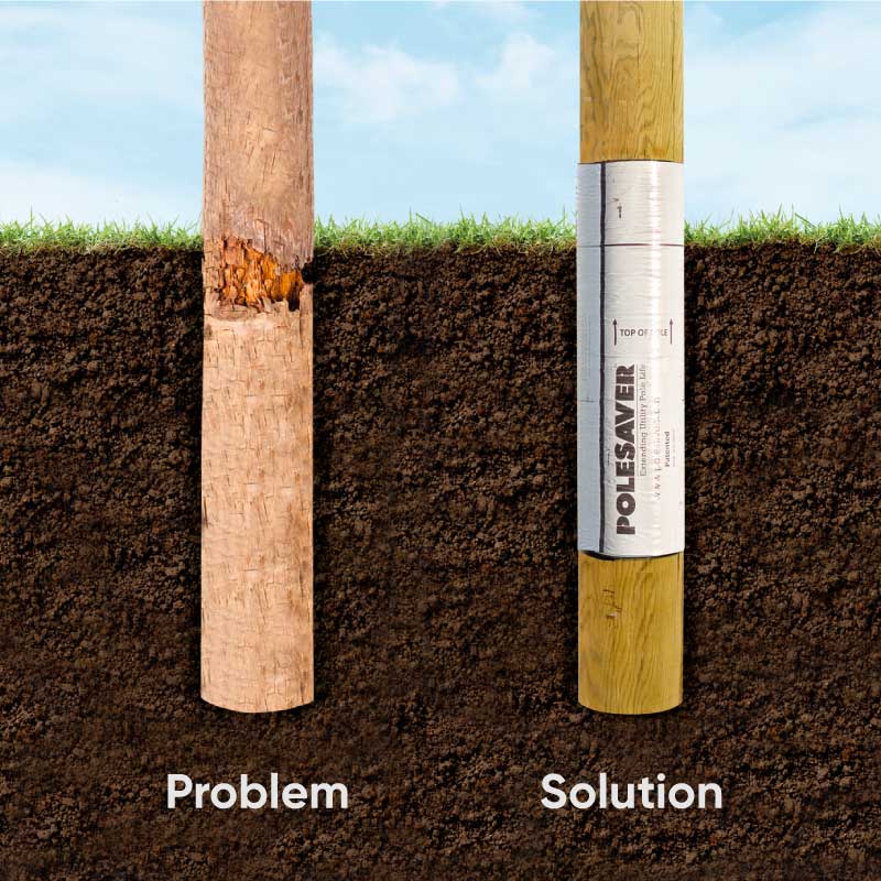 Polesaver Barrier Sleeves - Preventing Wooden Utility Pole Failure